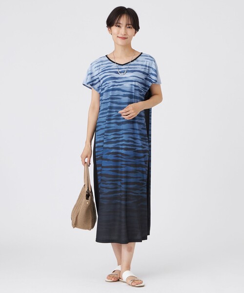 EVEX by KRIZIA ワンピース 「接触冷感」「ウォッシャブル」グラデーションゼブラワンピース : ZOZOTOWN Yahoo!店 - 通販 - Yahoo!ショッピング