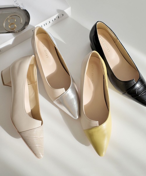AmiAmi（アミアミ） パンプス ポインテッドトゥ バイカラー 太ヒールパンプス : ZOZOTOWN Yahoo!店 - 通販 - Yahoo!ショッピング