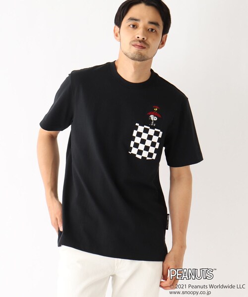 PEANUTS 「PEANUTS」 半袖Tシャツ「BASECONTROLコラボ」 1 ブラック メンズ : ZOZOTOWN Yahoo!店 - 通販 - Yahoo!ショッピング