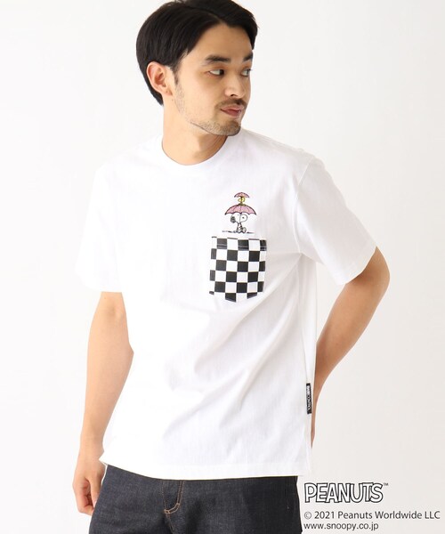 PEANUTS 「PEANUTS」 半袖Tシャツ「BASECONTROLコラボ」 1 ブラック メンズ : ZOZOTOWN Yahoo!店 - 通販 - Yahoo!ショッピング