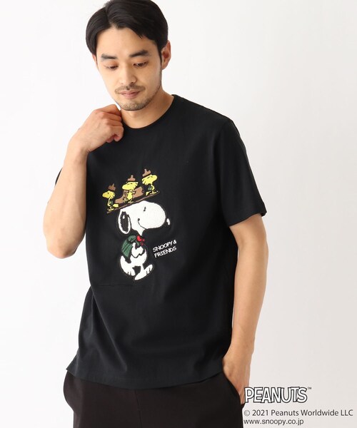 PEANUTS 「PEANUTS」 半袖Tシャツ「BASECONTROLコラボ」 1 ブラック メンズ : ZOZOTOWN Yahoo!店 - 通販 - Yahoo!ショッピング
