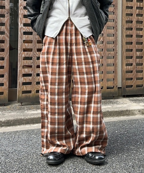 MandO（nemne store） パンツ 「MandO」チェック柄バギーイージーパンツ メンズ レディース : ZOZOTOWN Yahoo!店 - 通販 - Yahoo!ショッピング