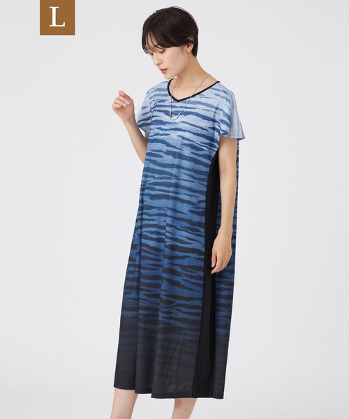 EVEX by KRIZIA ワンピース 「L」「接触冷感」「ウォッシャブル」グラデーションゼブラワンピース : ZOZOTOWN Yahoo!店 - 通販 - Yahoo!ショッピング