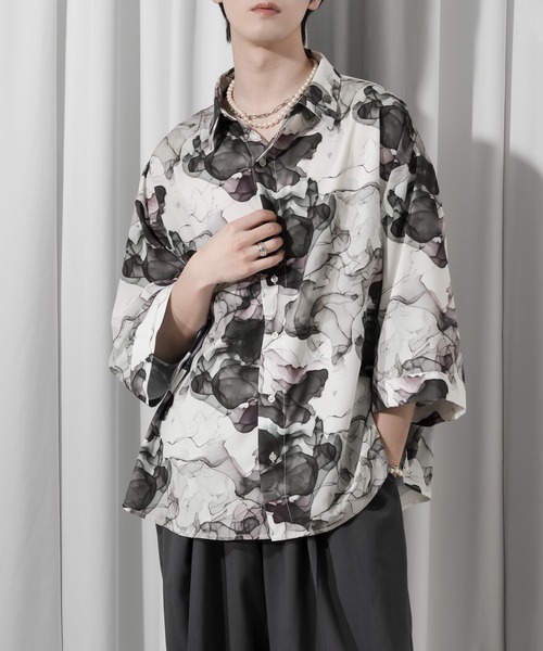 シャツ ブラウス 【Adoon plain】マーブルパターンシャツ :74590767:ZOZOTOWN Yahoo!店 - 通販 - Yahoo!ショッピング