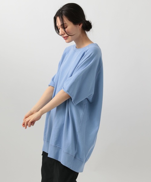 Yahoo!オークション - 「BAYFLOW」 7分袖ワンピース MEDIUM ブルー レ...