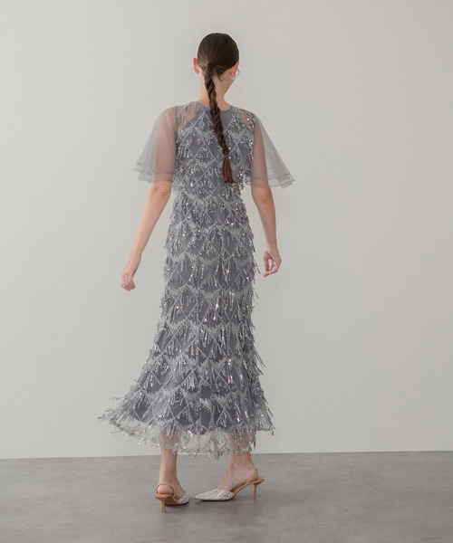 Leja（レジャ） ドレス 「LEJA」チュールスリーブスパンコール