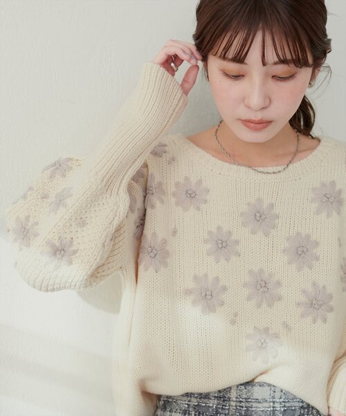 natural couture 「natural couture」 長袖ニット FREE オフホワイト レディース : ZOZOTOWN ...