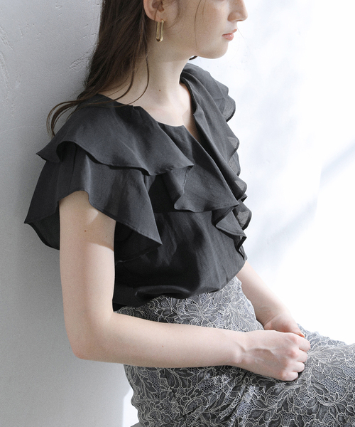 La TOTALITE ブラウス シャツ 「洗える」フレアフリルブラウス レディース : ZOZOTOWN Yahoo!店 - 通販 - Yahoo!ショッピング