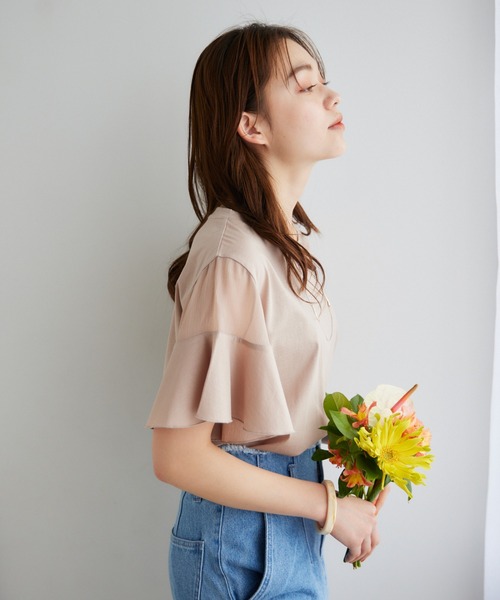 mysty woman 「mysty woman」 半袖カットソー FREE ピンクベージュ レディース : ZOZOTOWN Yahoo!店 ...