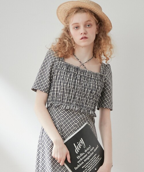 Yahoo!オークション - 「DEICY」 半袖ワンピース FREE ベージュ レディ...