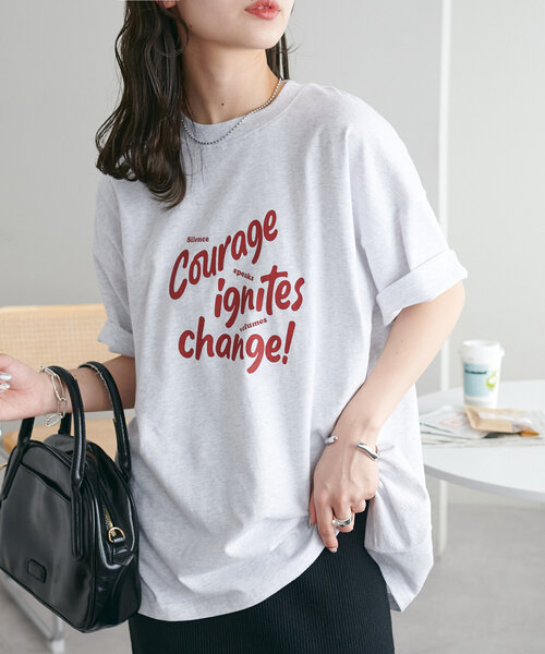 Discoat tシャツ 「WEB限定」COURAGEビッグ半袖Tシャツ レディース : ZOZOTOWN Yahoo!店 - 通販 - Yahoo!ショッピング