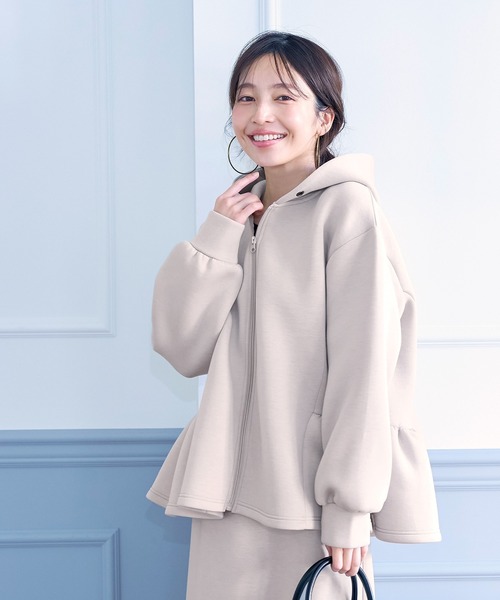 coca 「coca（coca）」 ジップアップパーカー M グレイッシュベージュ レディース : ZOZOTOWN Yahoo!店 - 通販 - Yahoo!ショッピング