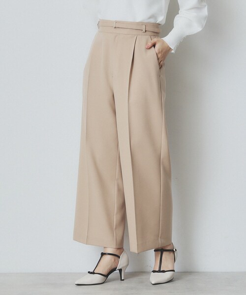 index（インデックス） パンツ ソフトツイルタックワイドパンツ「洗濯機洗い可」 レディース : ZOZOTOWN Yahoo!店 - 通販 ...