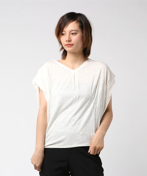 INTERPLANET tシャツ Tシャツ 麻100％天竺肩タックフレンチ袖プルオーバー : ZOZOTOWN Yahoo!店 - 通販 - Yahoo!ショッピング
