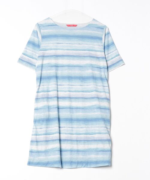 Design Tshirts Store graniph 「Design graniph」 ボーダー柄半袖ワンピース FREE ブルー ...