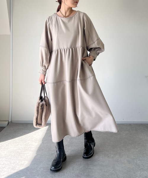 un dix cors 「un cors」 長袖ワンピース FREE ベージュ レディース : ZOZOTOWN Yahoo!店 - 通販 - Yahoo!ショッピング