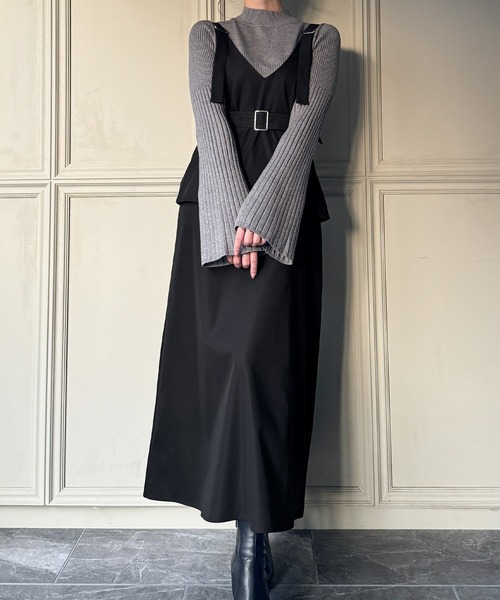 Yahoo!オークション - 「JUNOAH」 サロペットスカート X-LARGE カーキ ...
