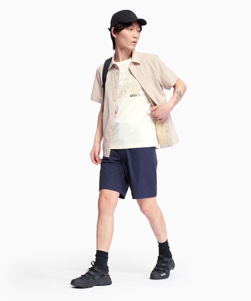 AIGLE（エーグル） tシャツ 吸水速乾 グラフィックプリント半袖Tシャツ