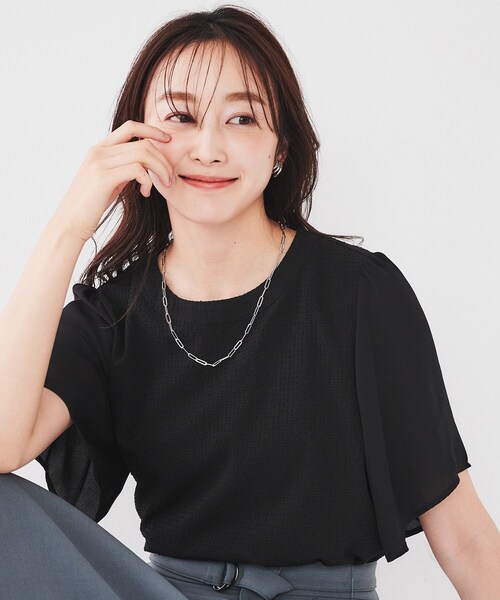 UNTITLED ブラウス シャツ 「二の腕カバー/シアー」ラッフルスリーブトップス レディース : ZOZOTOWN Yahoo!店 - 通販 - Yahoo!ショッピング