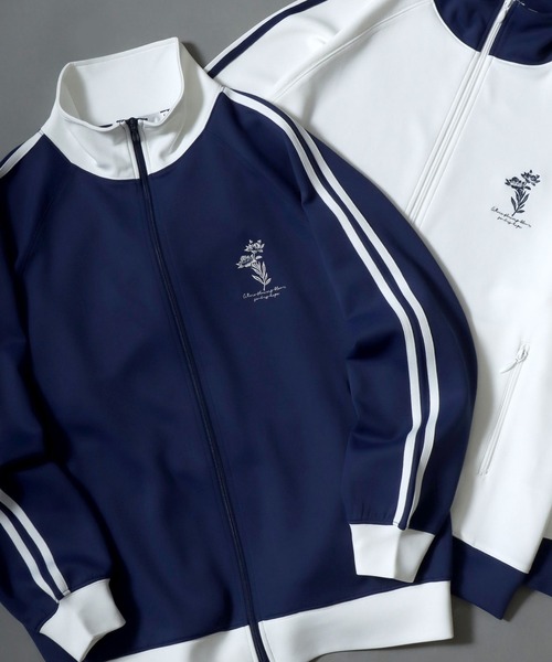 ジャージ SITRY Flower Embroidery Track Jacket/別注 ワンポイント花刺繍 トラックジャケット レディース ...