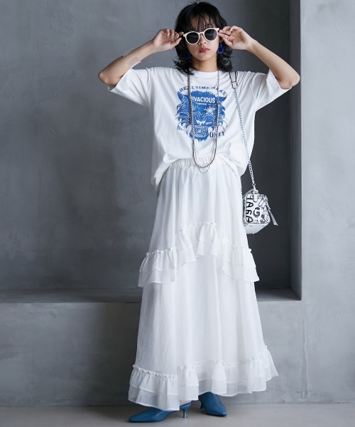 GEVS.（ジェイヴィス） スカート 「大きいサイズ」 シアーマキシ