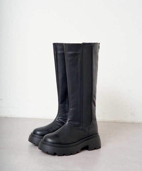 Chico（チコ） ブーツ 厚底サイドゴアロングブーツ レディース