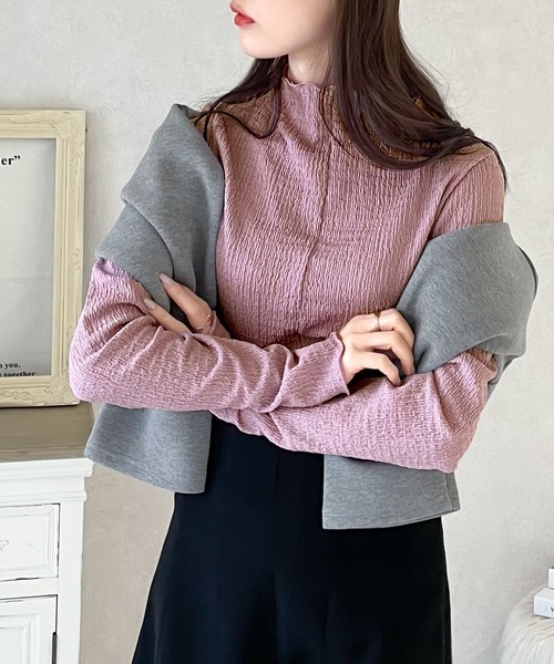 classicalelf tシャツ Tシャツ 大人のこなれ感。2wayポコポコメローハイネックトップス レディース : ZOZOTOWN Yahoo!店 - 通販 - Yahoo!ショッピング