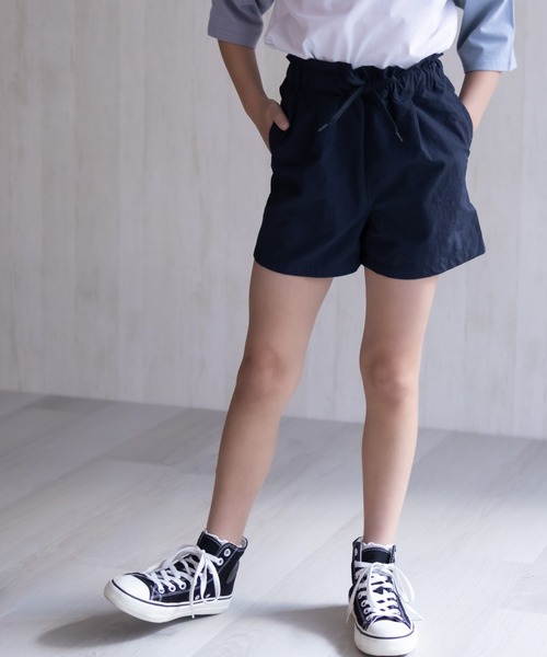 NAVY（ファッション） パンツ 「 水陸両用 」はっ水 ウエストギャザー ナイロンショートパンツ 丈夫で軽量 キッズ 子供服 女の子 ...