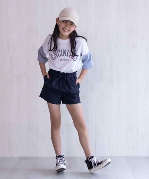 NAVY（ファッション） パンツ 「 水陸両用 」はっ水 ウエストギャザー ナイロンショートパンツ 丈夫で軽量 キッズ 子供服 女の子 ...