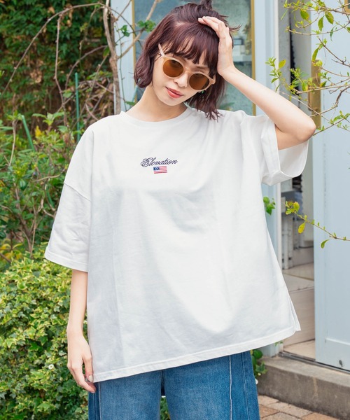 anap mimpi（アナップミンピ） tシャツ 国旗ロゴ ワンポイント刺繍ビッグTシャツ レディース : ZOZOTOWN Yahoo!店 - 通販 - Yahoo!ショッピング