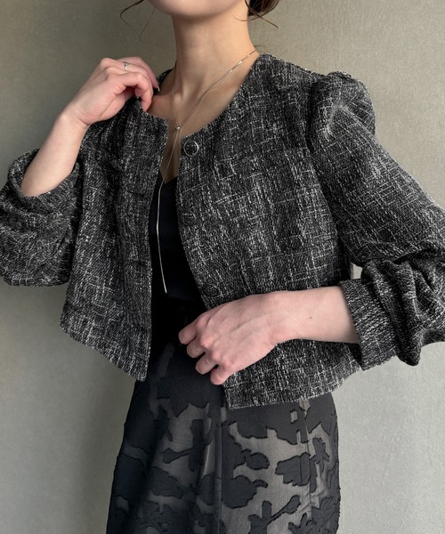 Yahoo!オークション - 「JUNOAH」 ツイードジャケット X-LARGE アイボ...