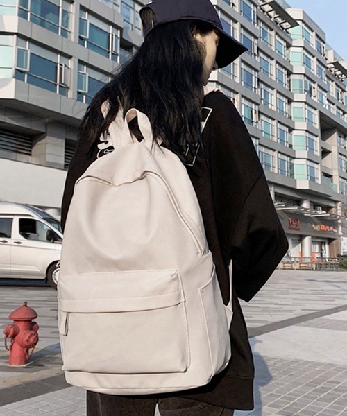 florist デイバック リュック 「撥水PU・A4収納可」レザータッチラウンドリュック/バックパック レディース メンズ : ZOZOTOWN Yahoo!店 - 通販 - Yahoo ...