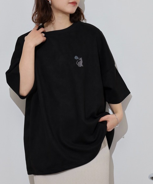 Growth by in the attic tシャツ スエード プリント/刺繍 半袖Tシャツ