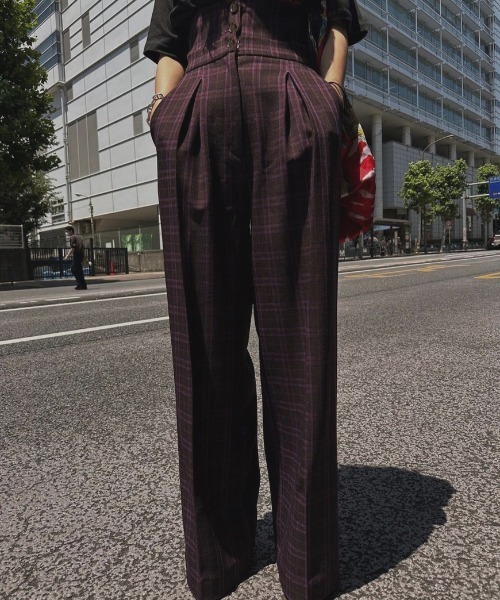 Ameri パンツ 2WAY WIDE BELT CHECK PANTS レディース : ZOZOTOWN Yahoo!店 - 通販 - Yahoo!ショッピング