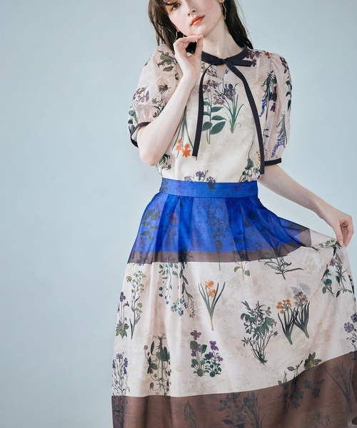 Audie a Muses スカート カラーブロックフラワープリントスカート : ZOZOTOWN Yahoo!店 - 通販 - Yahoo!ショッピング