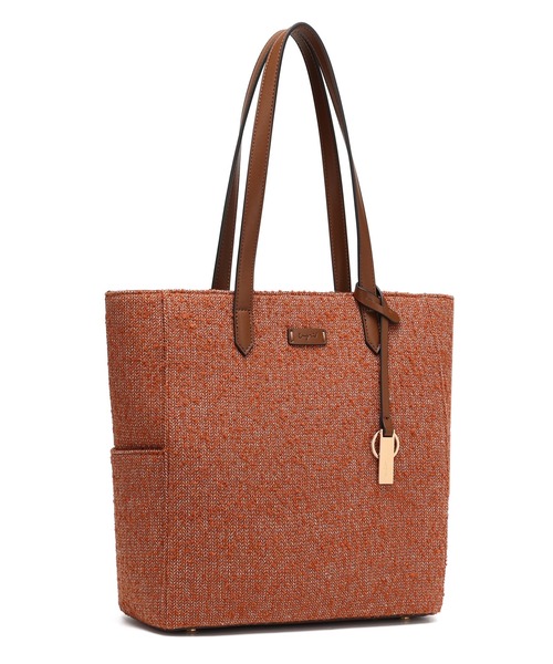 トートバッグ バッグ 「Ungrid/アングリッド」ヘリンボーンファブリック キーチャーム付きラージトートバッグ レディース ...