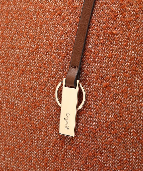 トートバッグ バッグ 「Ungrid/アングリッド」ヘリンボーンファブリック キーチャーム付きラージトートバッグ レディース ...