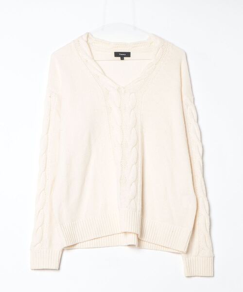 「theory 」 Vネックニット S ホワイト レディース : 81602816 : ZOZOTOWN Yahoo!店 - 通販 - Yahoo!ショッピング