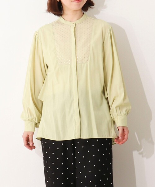 MICO COULIER ブラウス シャツ スパンコール切替えバックフレアーブラウス レディース : ZOZOTOWN Yahoo!店 - 通販 - Yahoo!ショッピング