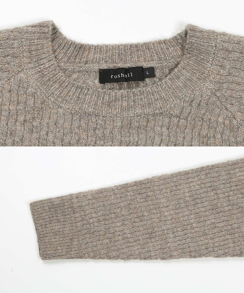 Yahoo!オークション - 「roshell」 長袖ニット SMALL グレイッシュベー...