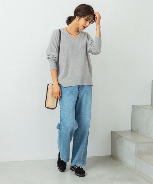 Yahoo!オークション - 「BAYFLOW」 Vネックニット MEDIUM ベージュ レ...