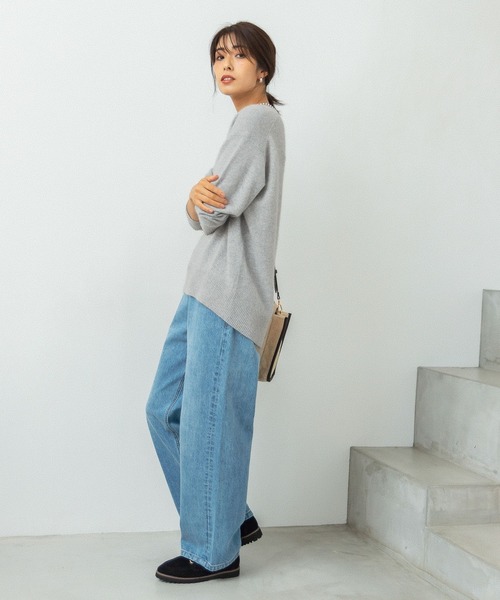 Yahoo!オークション - 「BAYFLOW」 Vネックニット MEDIUM ベージュ レ...