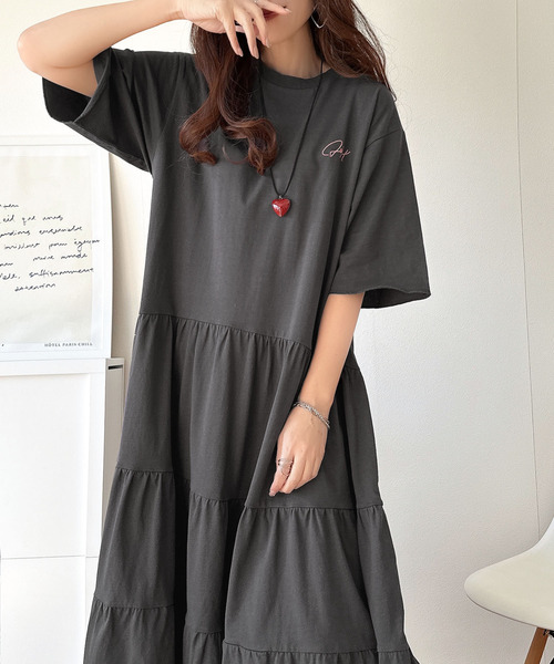 Yahoo!オークション - 「classicalelf」 7分袖ワンピース X-LARGE チャ...