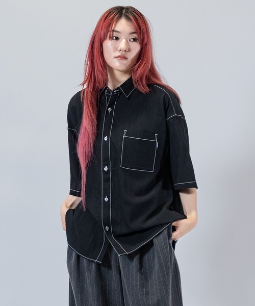 JOHN'S CLOSET シャツ 「a」「Naive Magic」ナイロンタスラン ルーズサイズ ステッチデザインシャツ メンズ レディース : ZOZOTOWN Yahoo!店 - 通販 ...