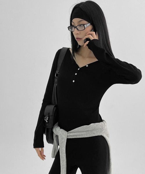 BLACKUP 「BLACKUP」 長袖カットソー ONESIZE ブラック レディース : ZOZOTOWN Yahoo!店 - 通販 - Yahoo!ショッピング