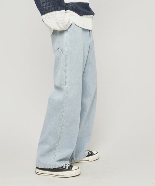 Yahoo!オークション - 「ADAMASTE」 加工デニムパンツ SMALL ブルー メ...