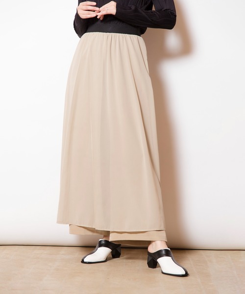 OSMOSIS（オズモーシス） パンツ シフォンレイヤードパンツ レディース