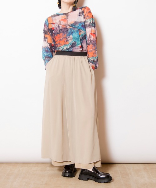 OSMOSIS（オズモーシス） パンツ シフォンレイヤードパンツ レディース