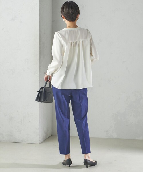 SHIPS（シップス） ブラウス シャツ 「手洗い可能」バックサテン V