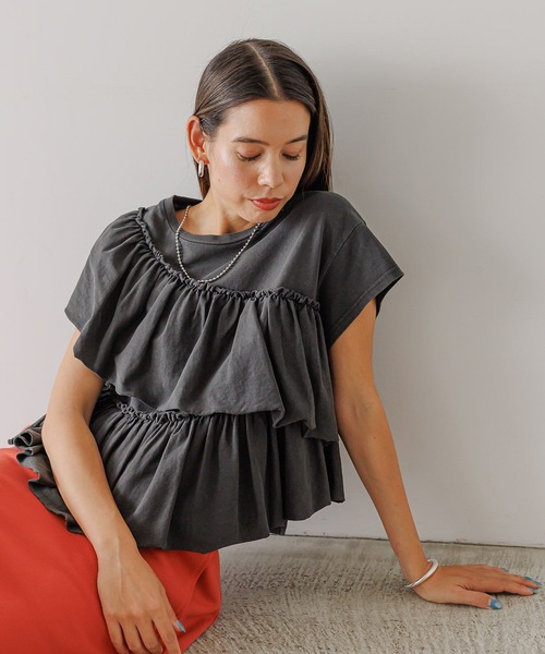 BAYFLOW tシャツ 「ヴィンテージライク」ピグメントフリルT レディース : ZOZOTOWN Yahoo!店 - 通販 - Yahoo!ショッピング